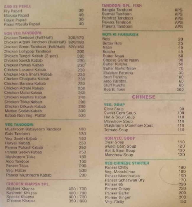 Menu of Malabar Dum Biryani & Tandoor Kabab, Dombivali East, Thane