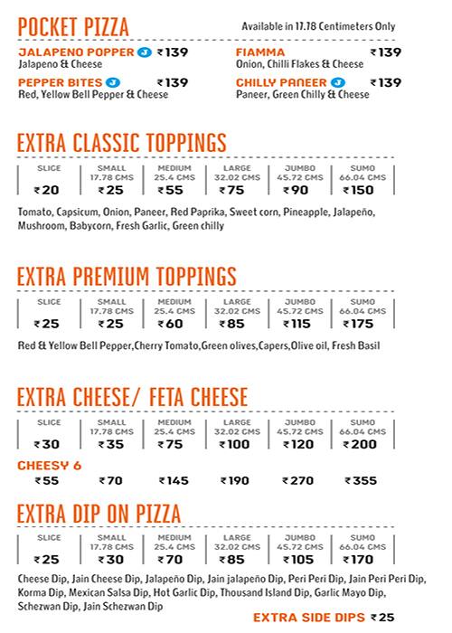 Menu at The Great Indian Pizza, Rajkot