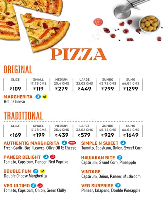 Menu at The Great Indian Pizza, Rajkot