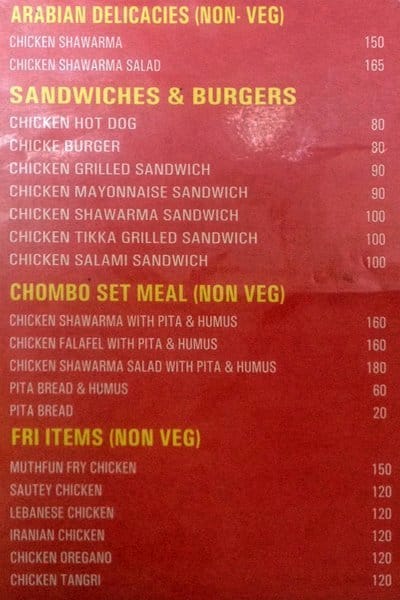 Menu at Ar Han Thai, Kolkata, 10/3