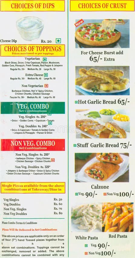 Menu at Maxican Pizza's, New Delhi, E - 1 Peepal Wala Road