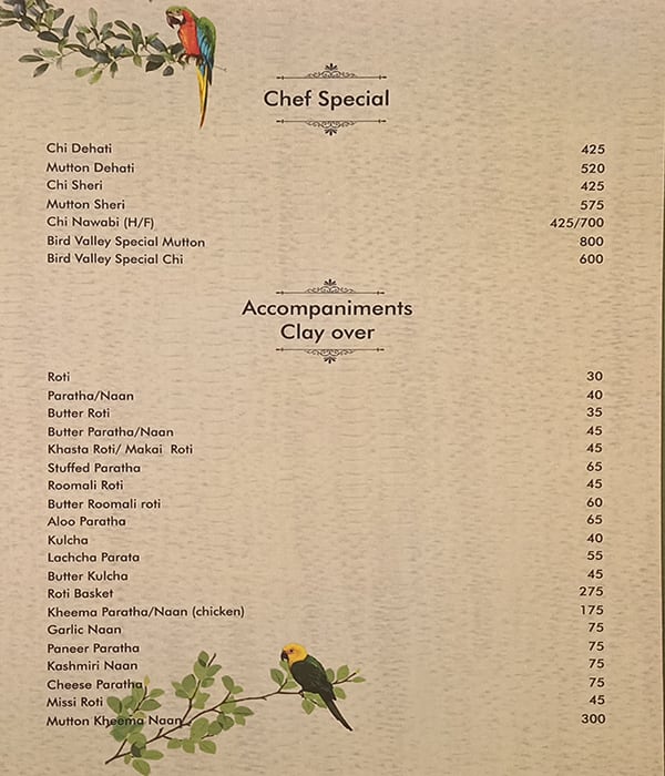 Menu at Bird Valley Bar And Restaurant Pimple Saudagar, Pimpri ...