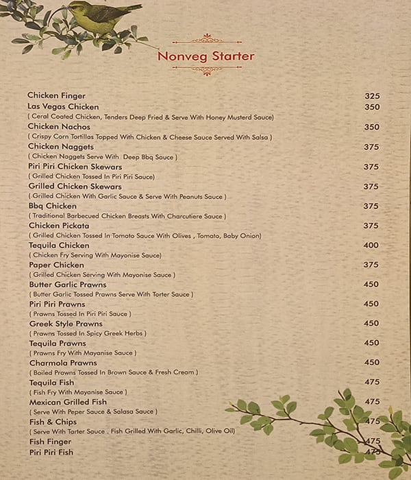 Menu at Bird Valley Bar And Restaurant Pimple Saudagar, Pimpri ...