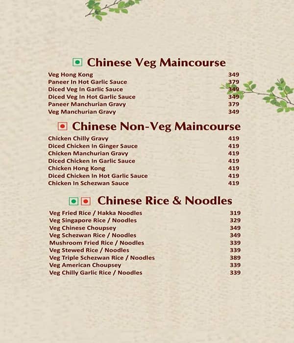 Menu of Bird Valley, Pimple Saudagar, Pune