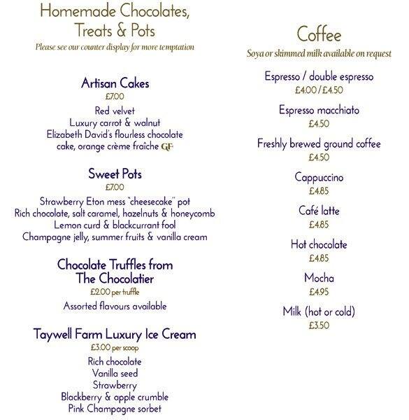 Menu at Urban Retreat Cafe, London