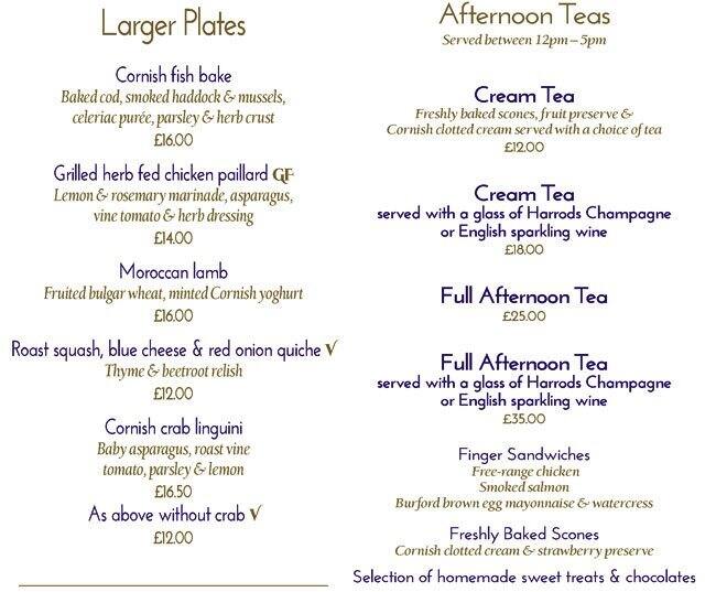 Menu at Urban Retreat Cafe, London