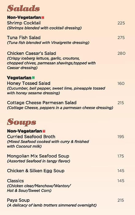 Menu of Tunga Kitchen And Bar, Mahakali, Mumbai