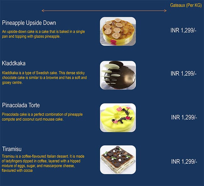 Menu at Blu Bakery - Radisson Blu, Bengaluru