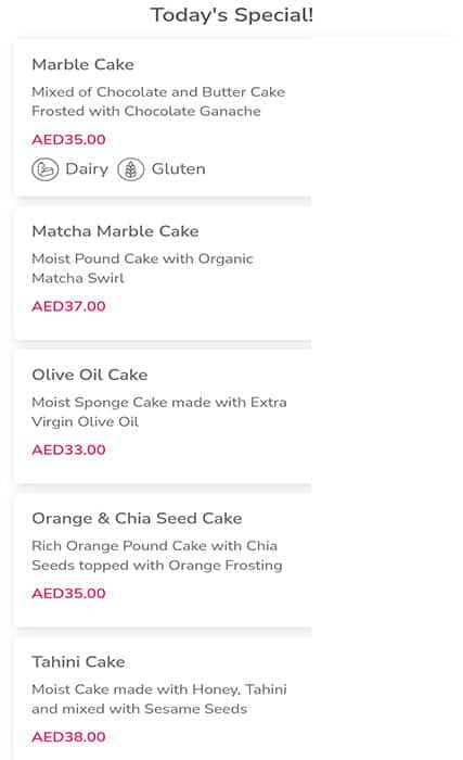 Menu of Bageri Form, Dubai Design District, Dubai