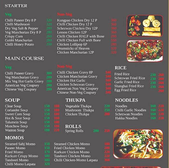 Menu of Rhythm Cafe, Sector 57, Gurgaon