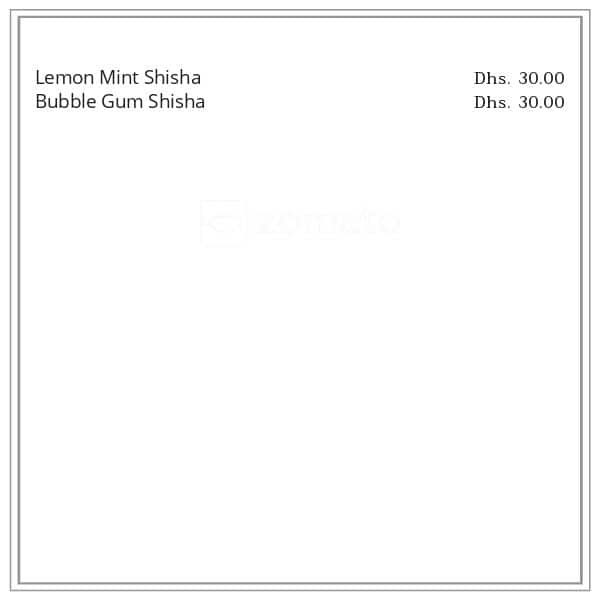 Menu at Jannah Cafe, Abu Dhabi