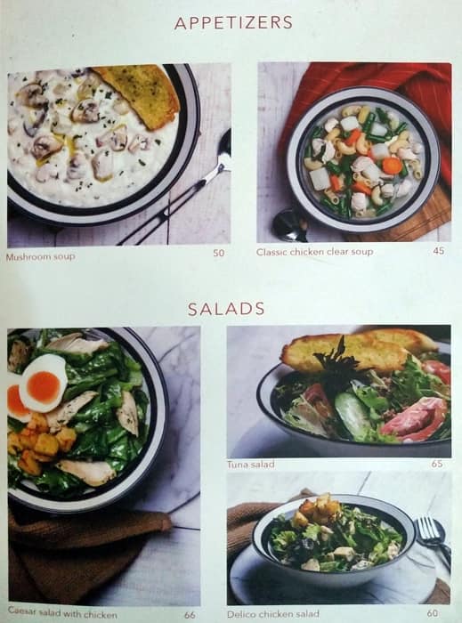 Menu at Delico cafe, Jakarta, Summitmas Tower