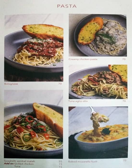 Menu at Delico cafe, Jakarta, Summitmas Tower