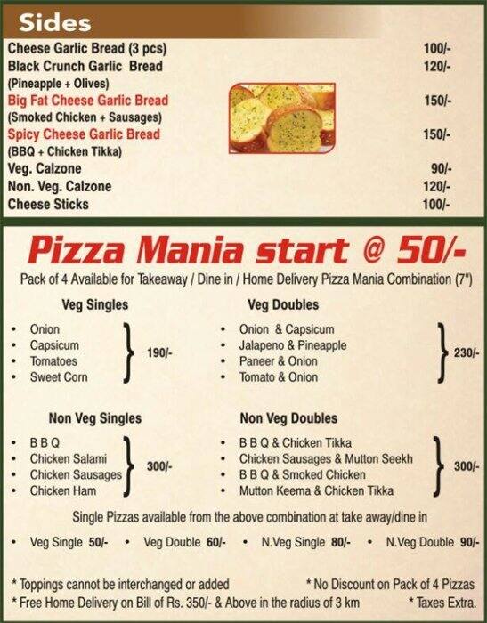 Menu at Big Fat Pizza, Chandigarh, 3