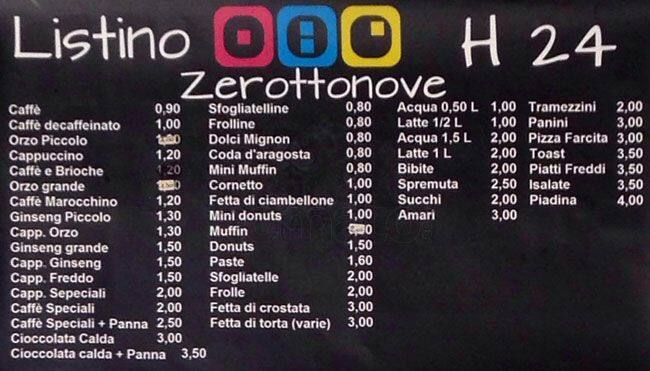 Menu at Cafe Et Cafe, Rome, Piazza Sant'Eustachio