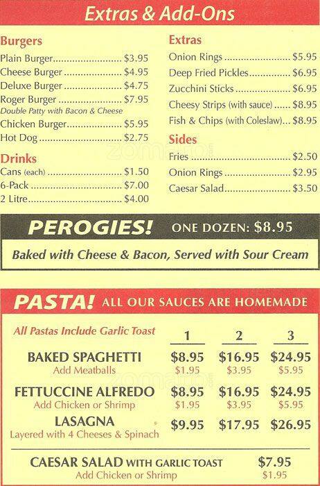 Menu at Pizza Factory pizzeria, Port Alberni
