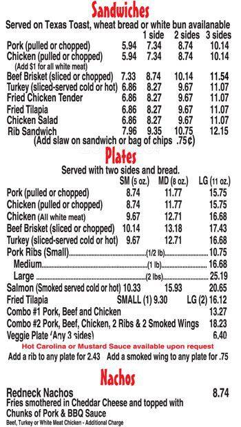 Menu at Pig-N-Chik BBQ, Atlanta, Roswell Rd NE