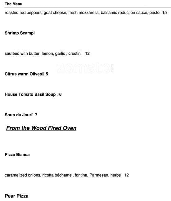 Menu at Assaggi Bistro pub & bar, Ferndale