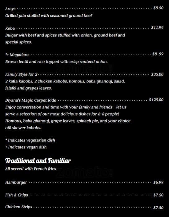 Menu at Aladdin's Café Restaurant & Catering, Portland