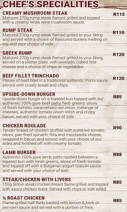 Menu at Plantation CAFE, Midrand, Shop 3