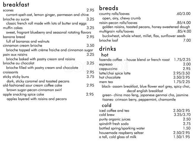 Flour Bakery + Cafe Menu, Menu for Flour Bakery + Cafe, South End ...