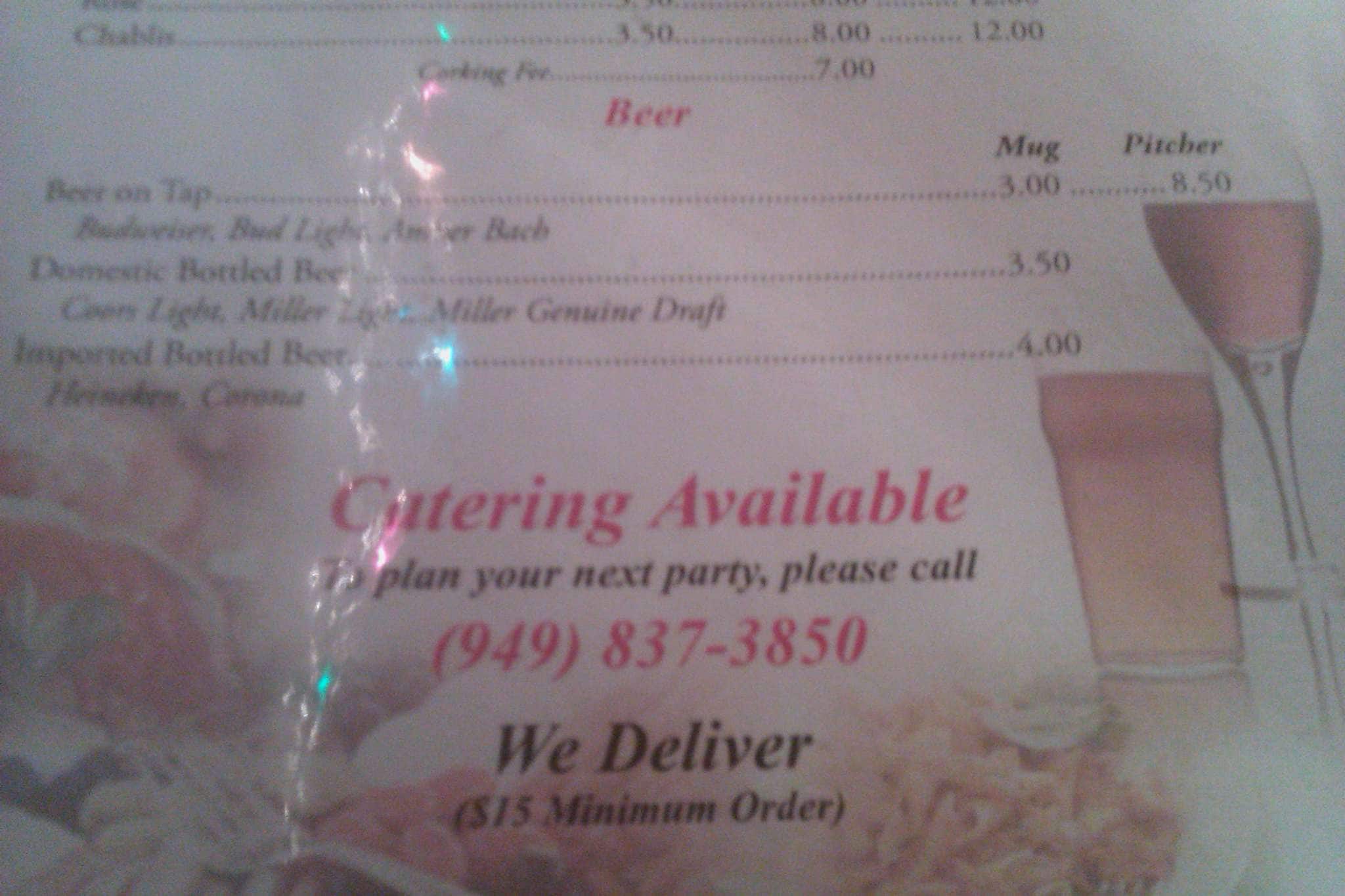 Menu at Biagio's Italian Restaurant, Lake Forest