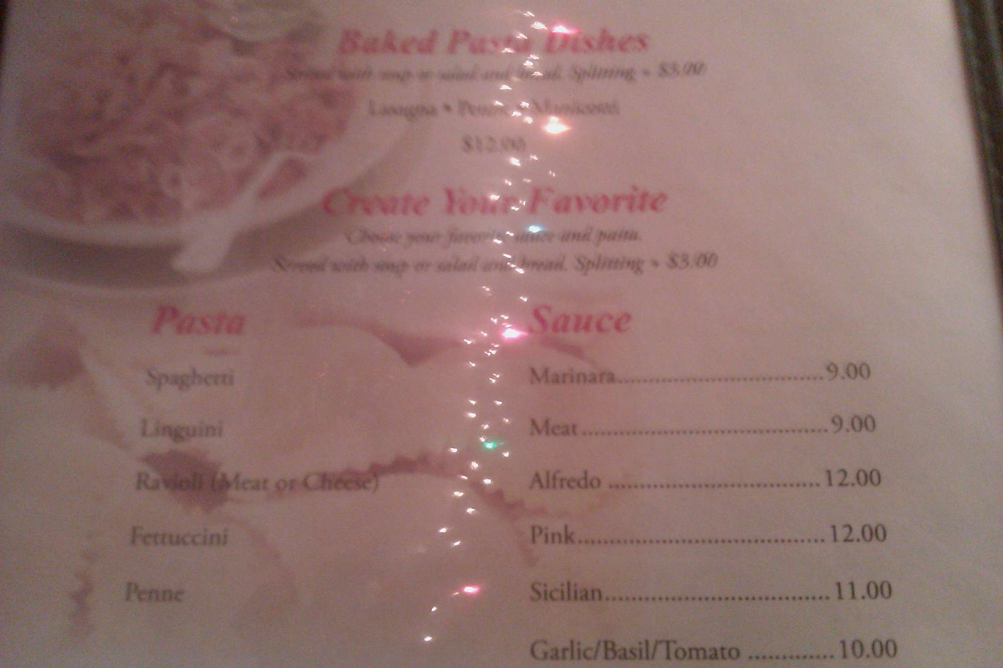 Menu at Biagio's Italian Restaurant, Lake Forest