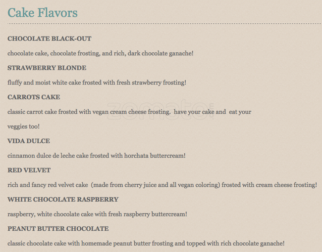 Menu at Nami cafe, Phoenix