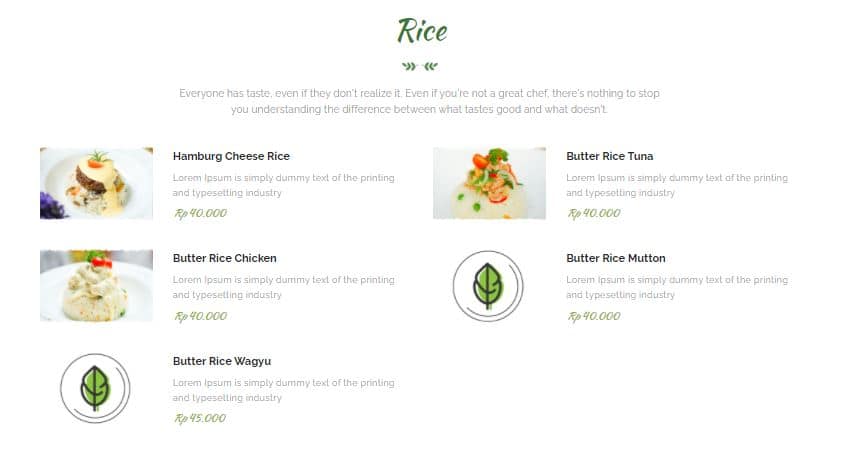 Menu at Fifteen Cafe, Bandung