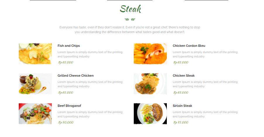 Menu at Fifteen Cafe, Bandung