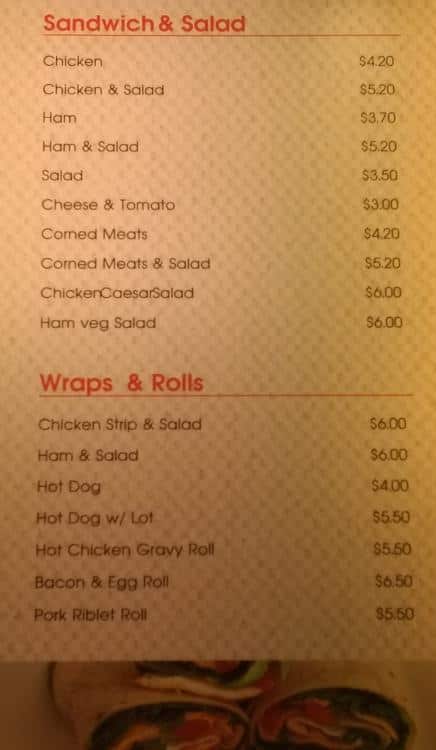 Menu at Bundamba Takeaway fast food, Bundamba