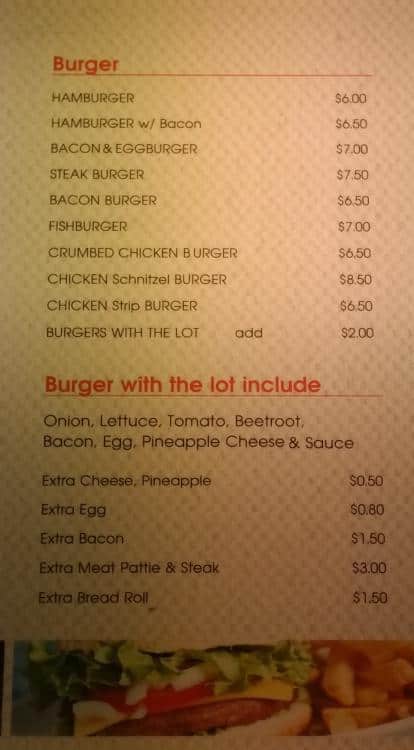 Menu at Bundamba Takeaway fast food, Bundamba