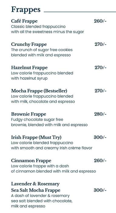 Menu at Cafe Hons- House of No Sugar, Lucknow