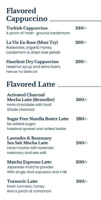 Menu at Cafe Hons- House of No Sugar, Lucknow