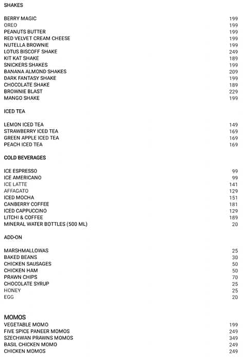 Menu at Arch Cafe - Kothapet, Hyderabad