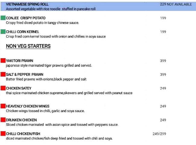 Menu at Arch Cafe - Kothapet, Hyderabad