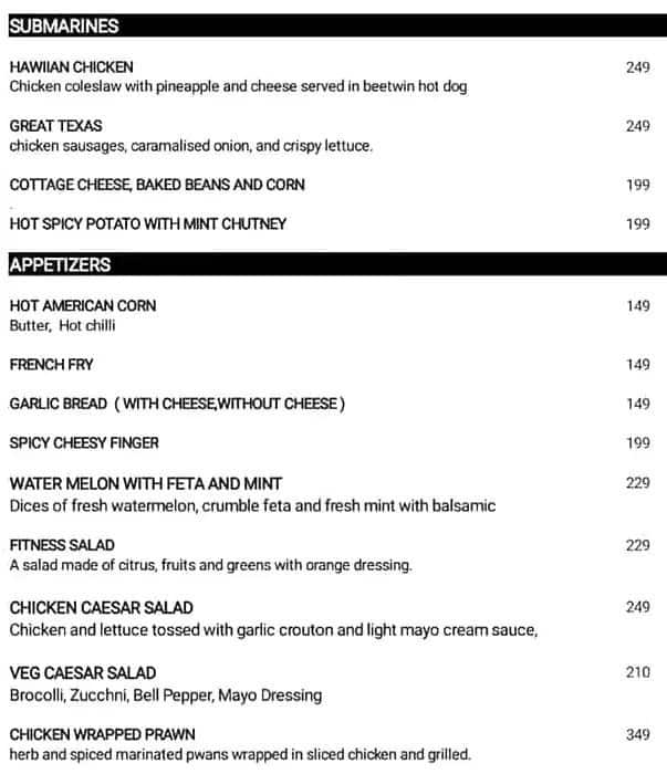 Menu at Arch Cafe - Kothapet, Hyderabad