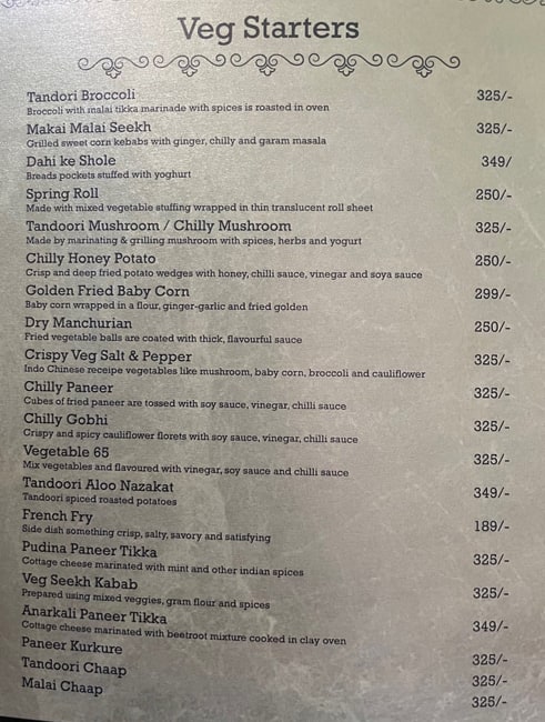 Menu of Bay Retreat Restaurant, Sector 7, Faridabad