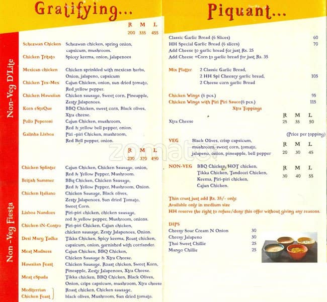 Menu at Hungry House, Mumbai
