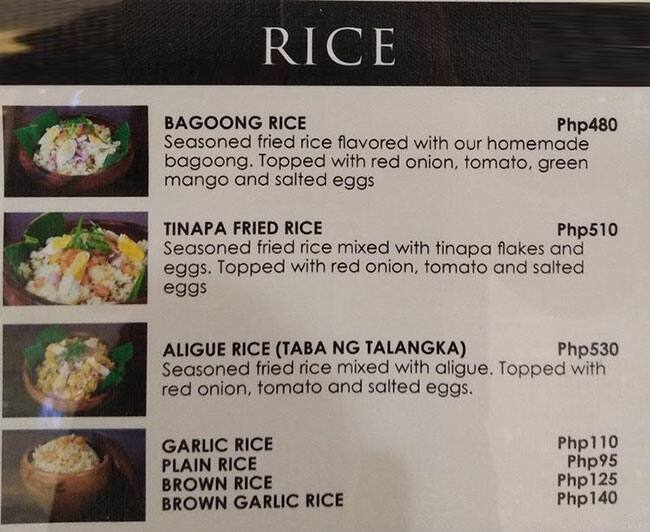 Menu at APU Authentic Filipino Cuisine restaurant, Parañaque