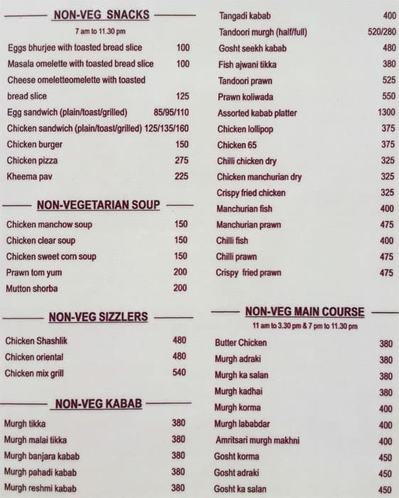 Menu at Bombay Gourmet Multi Cuisine Restaurant - Lonavala, Lonavala