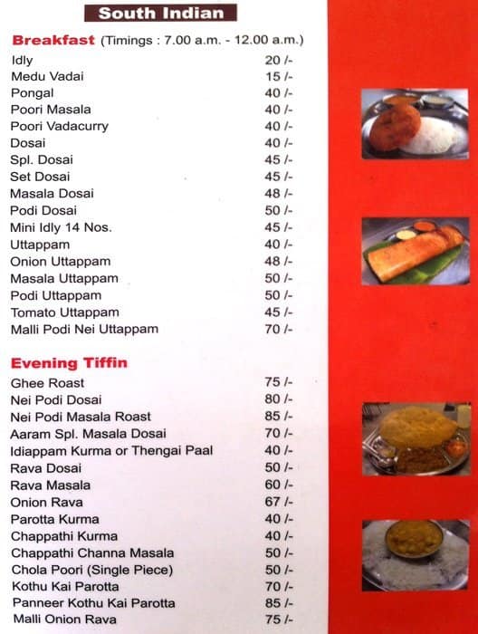 Aaram Restaurant Menu, Menu for Aaram Restaurant, Valasaravakkam ...