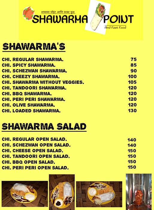 Menu of Shawarma Point And Fast Food, Borivali East, Mumbai
