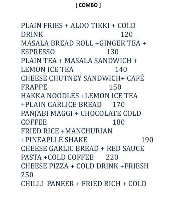 Menu at AM Food, Indore