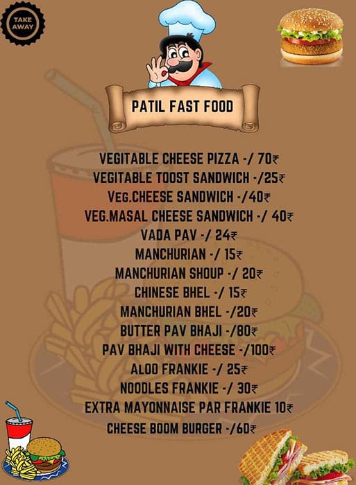 Menu of Patil Fast Food, Virar, Mumbai