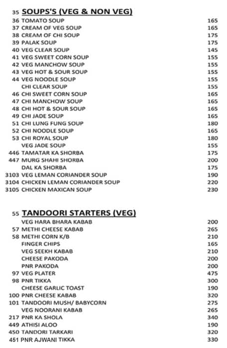 Menu of Celebrity, Vasai, Mumbai