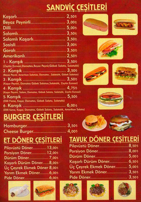 Menu at Marmaris Büfe, Istanbul, Via Port AVM