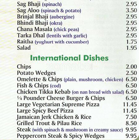 Menu at Mosquito pub & bar, London