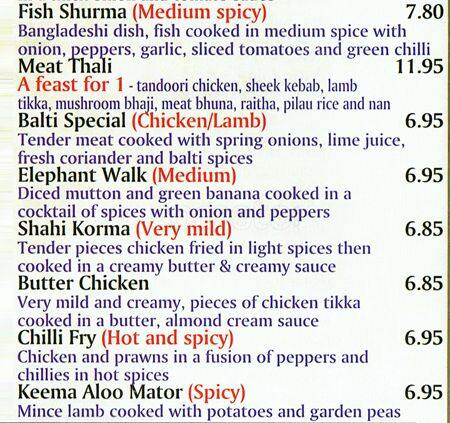 Menu at Mosquito pub & bar, London