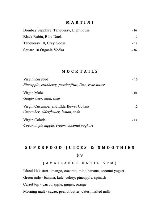 Menu at Pravda Cafe & Grill, Wellington